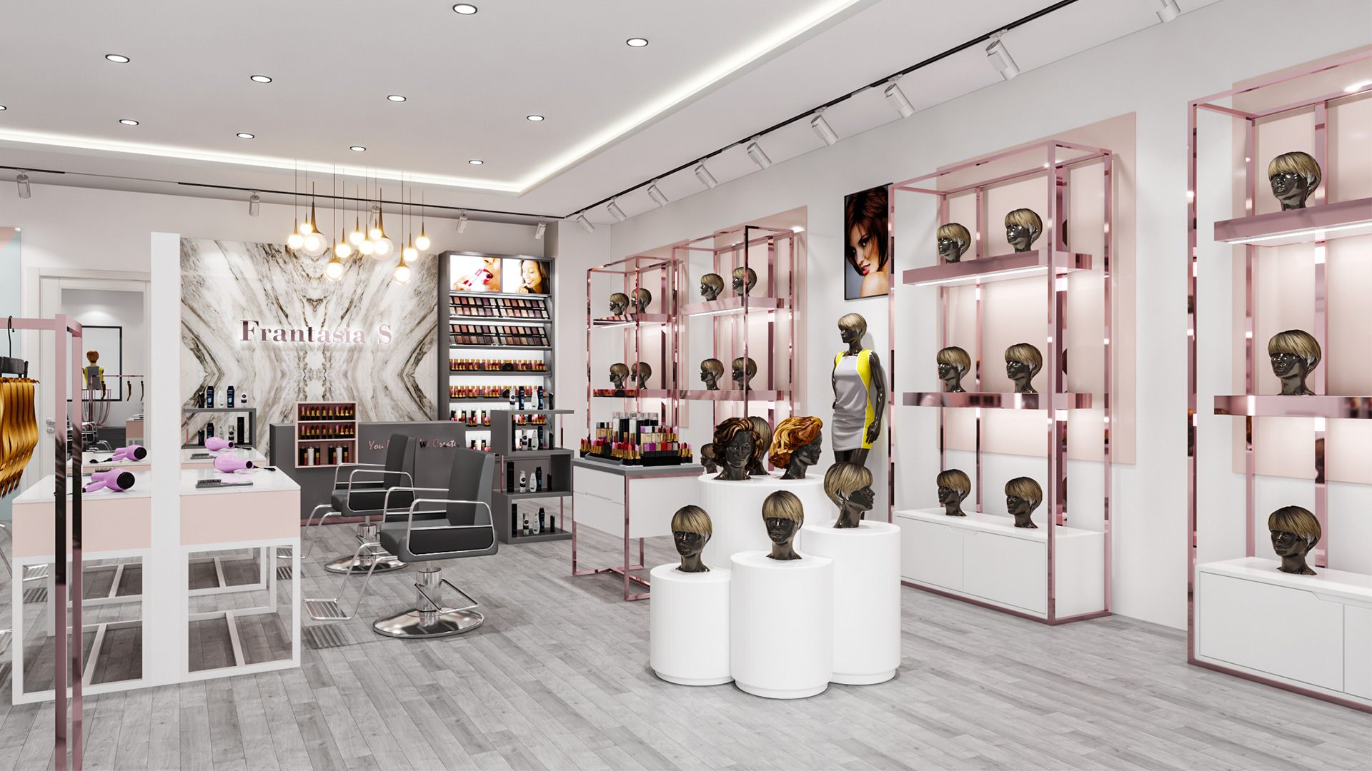 Fantasia S Wigs Store Design - Arcular Design Studio