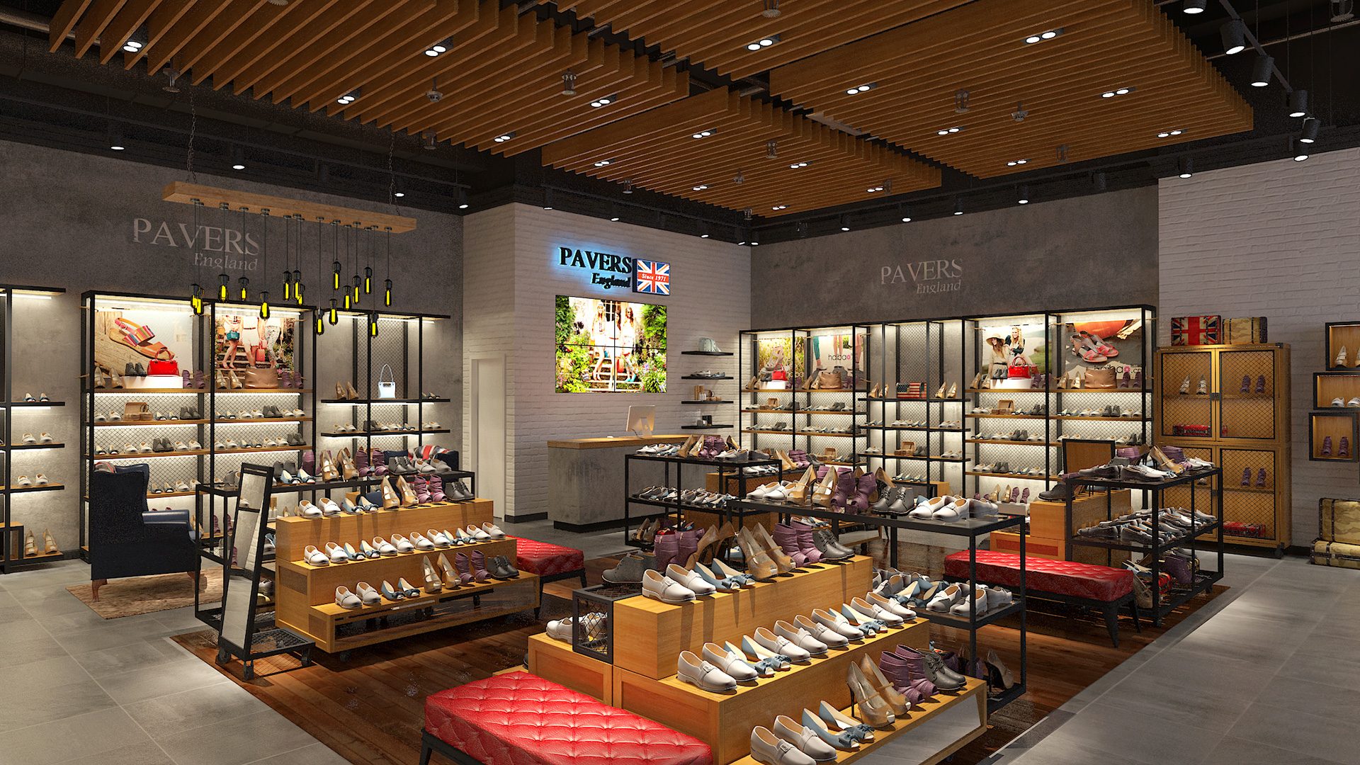Pavers England Shoes Store Design - Arcular Design Studio